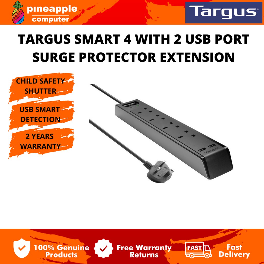 Targus Smart Surge 4 With 2 USB Port / USB HUB/ Smart Surge 6 With 4 ...