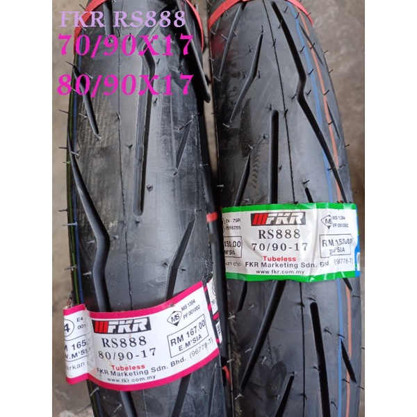 RS888 FKR TUBELESS TAYAR 70/90-17 / 80/90-17 Bunga Pirelli Rosso Sport ...