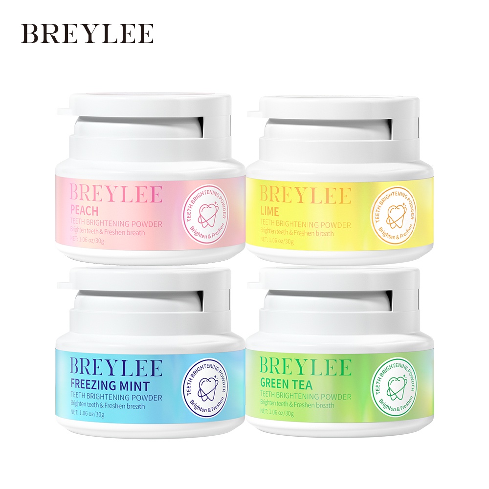BREYLEE Lemony/Green tea/Peach/Icy Mint Tooth Powder Teeth Whitening ...