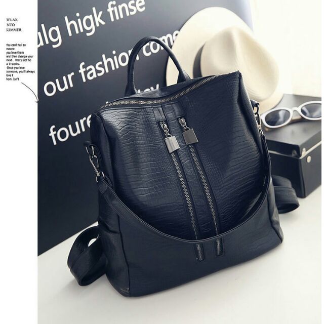 MiBorong Crocs Double Zipper Crocs Backpack Casual Two Way | Shopee ...