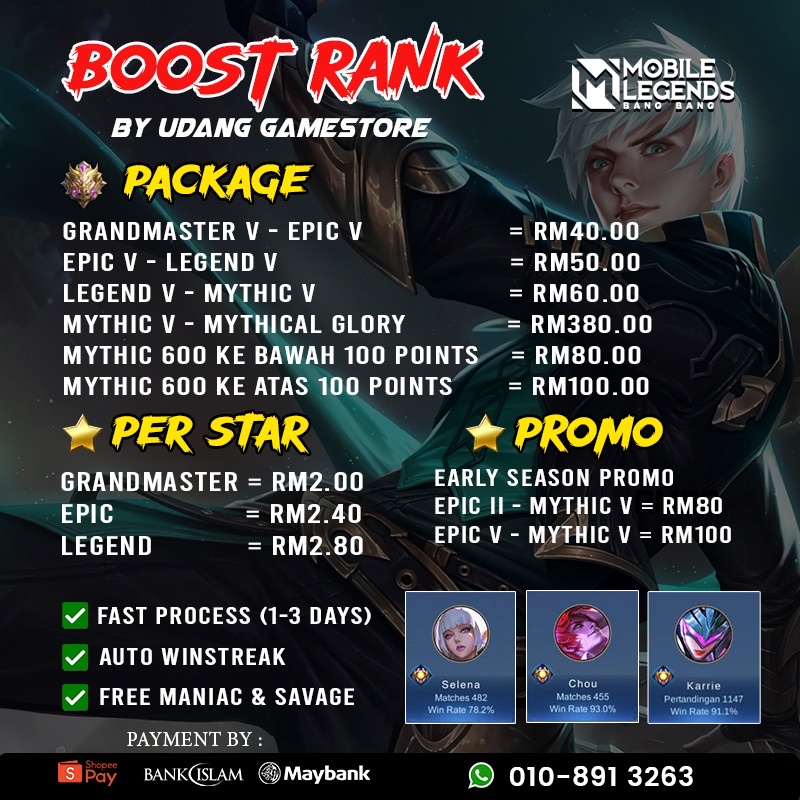 MLBB BOOSTING SERVICE/JOKI MOBILE LEGEND/BOOSTING ML RANK/BOOSTING ...