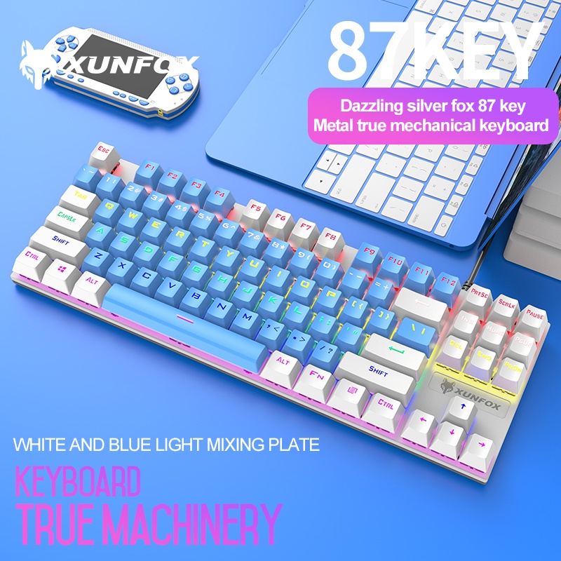 XUNFOX K80 /K10 Gaming Mechanical * Keyboard USB Luminous Color Wired ...