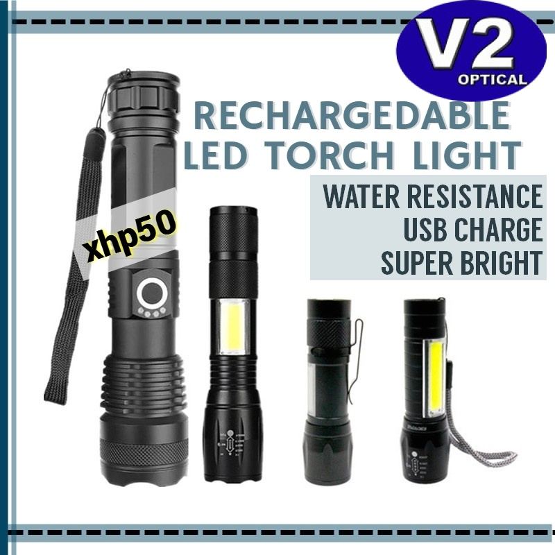 STRAP 2 Mode Rechargeable Waterproof CLIP/X51005/P50 LED Torch Light ...