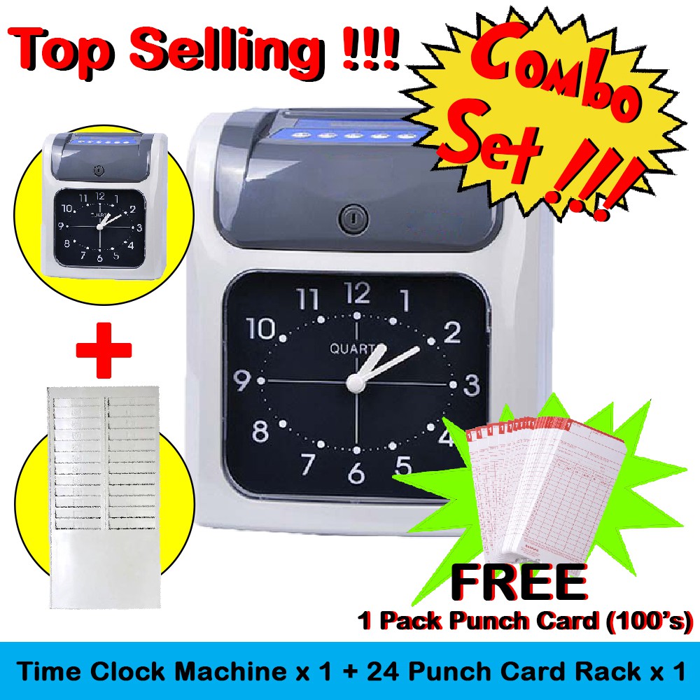 *Bundle Set* Time Recorder Punch Card Machine | Shopee Malaysia