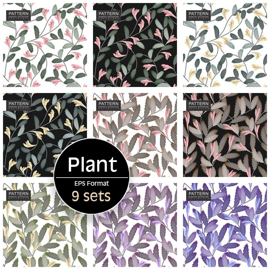 Plant Design Template Bundle Pack / Background / Pattern / Leaf / EPS ...