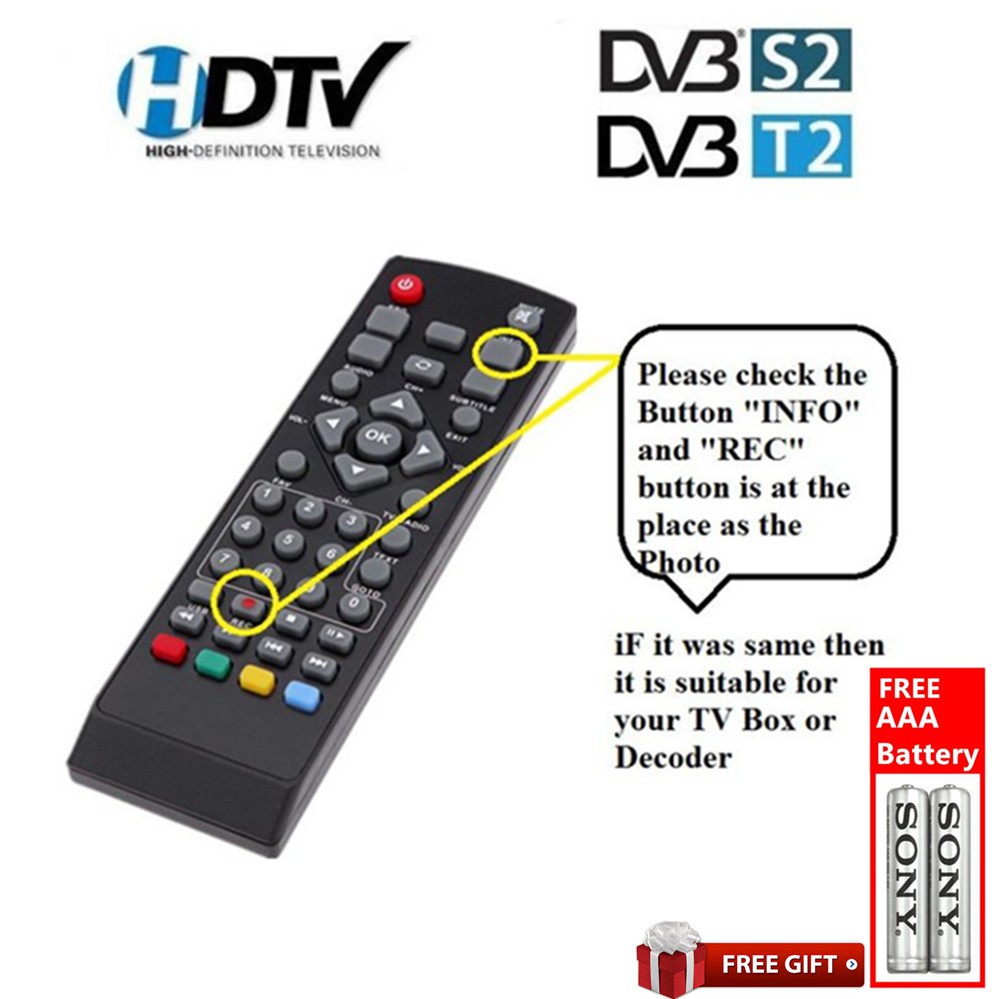 OFFER!! Remote Control (FREE Battery) For Mytv Dekoder DVB T2/S2/K3/K2 ...