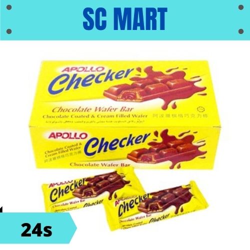 [SC] Apollo Checker Chocolate Wafer Bar 24pieces x 15gm (1788) | Shopee ...