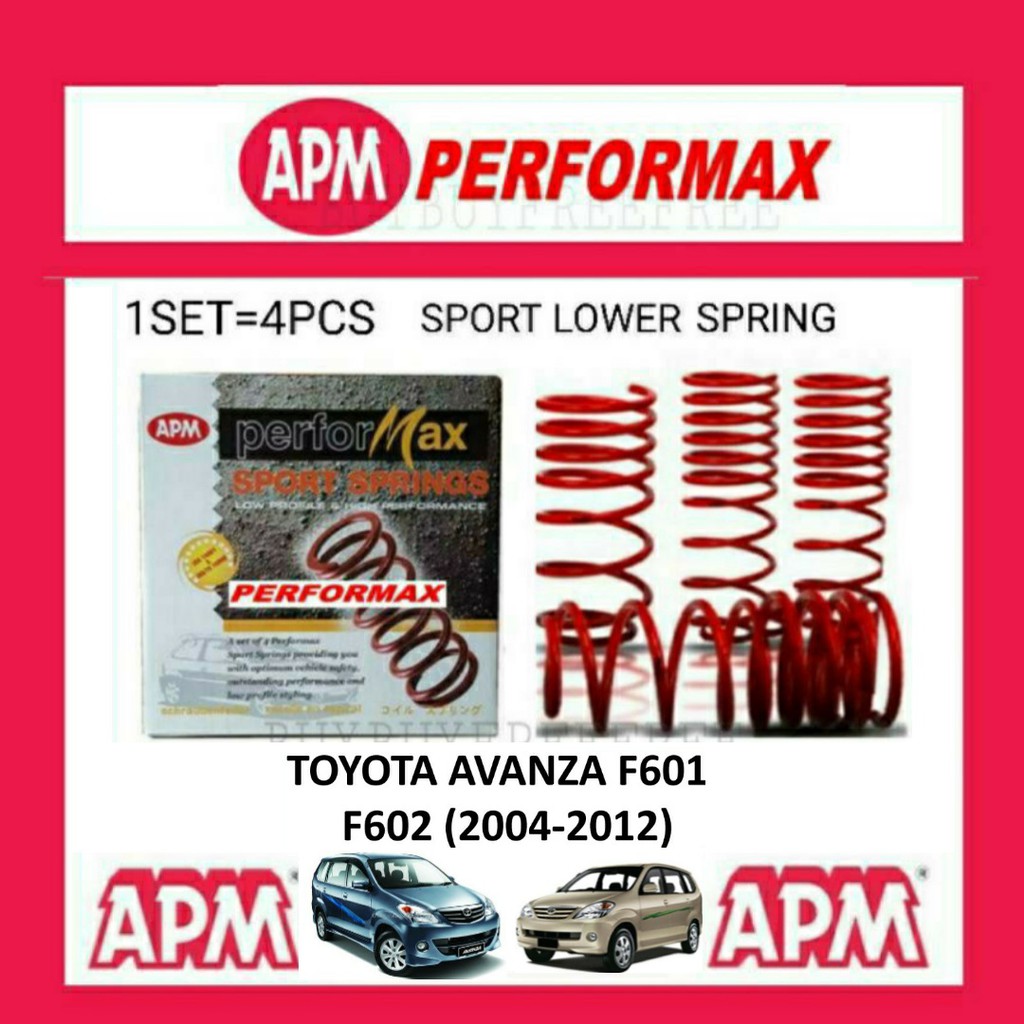 EL TOYOTA AVANZA F601 F602 SPORT SPRING , LOWER COIL SPRING APM ...