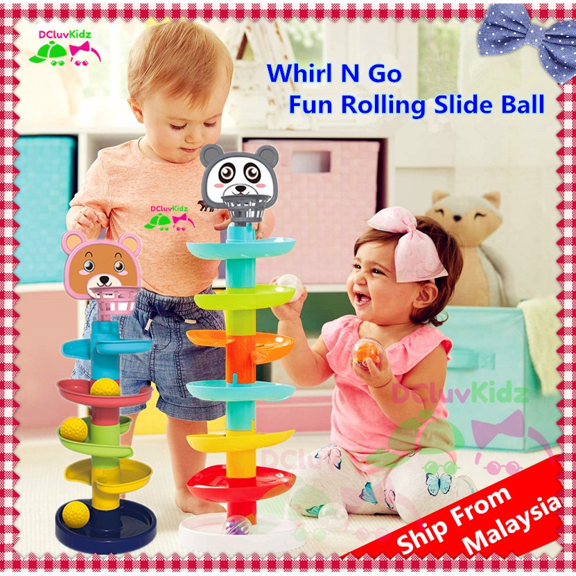 7 Layer Fun Rolling Slide Ball Baby Roll The Ball Tower Kids Children ...