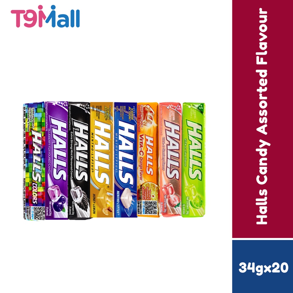 Halls Candy Assorted Flavour 34g x20 [8 Flavour] | Shopee Malaysia