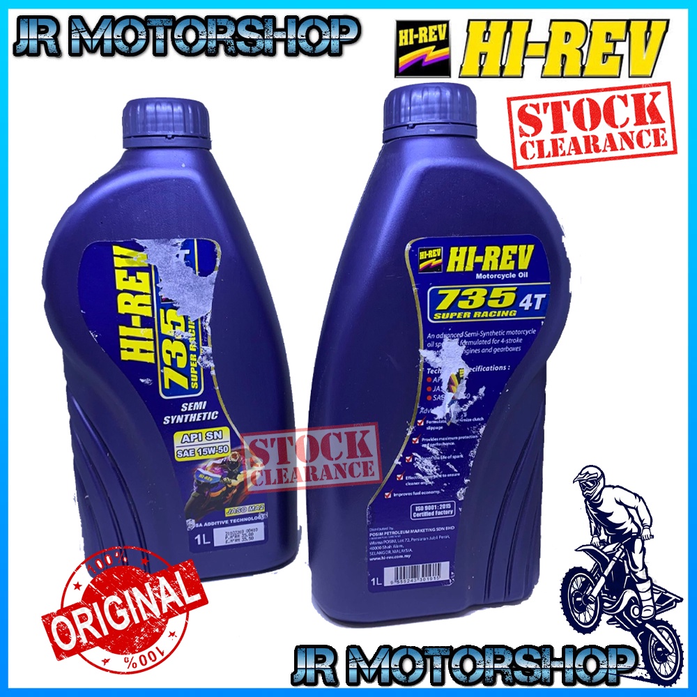 (STICKER ROSAK)HI-REV 4T 735 API SN SAE 15w50 1.L | Shopee Malaysia