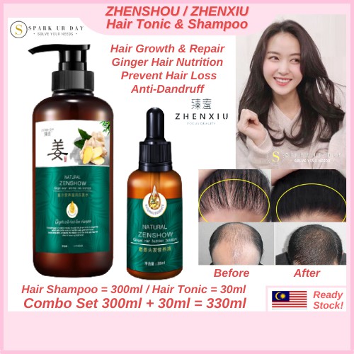 ZHENSHOU Ginger Hair Shampoo Growth Hair Tonic Nutrient Solution Hair ...