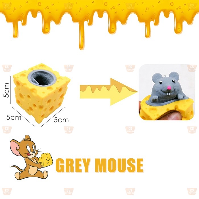 Cute Cheese Mouse Squeeze Toy Stress Relief Squishy Toy Fidget Soft ...