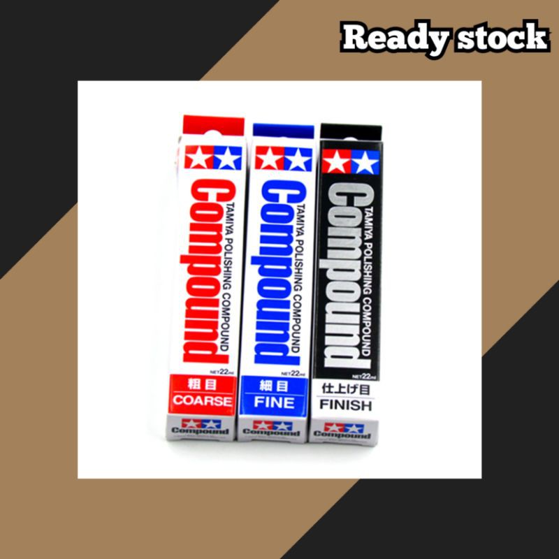 [Ready stock] Tamiya Polishing Compound 22ml Coarse / Fine / Finish ...