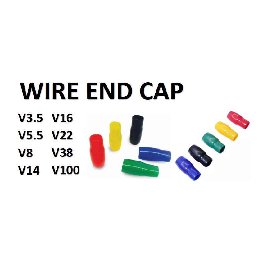 Cable end cap WIRE END CAP V3.5 V5.5 V8 V14 V16 V22 V38 V100 (50pcs ...