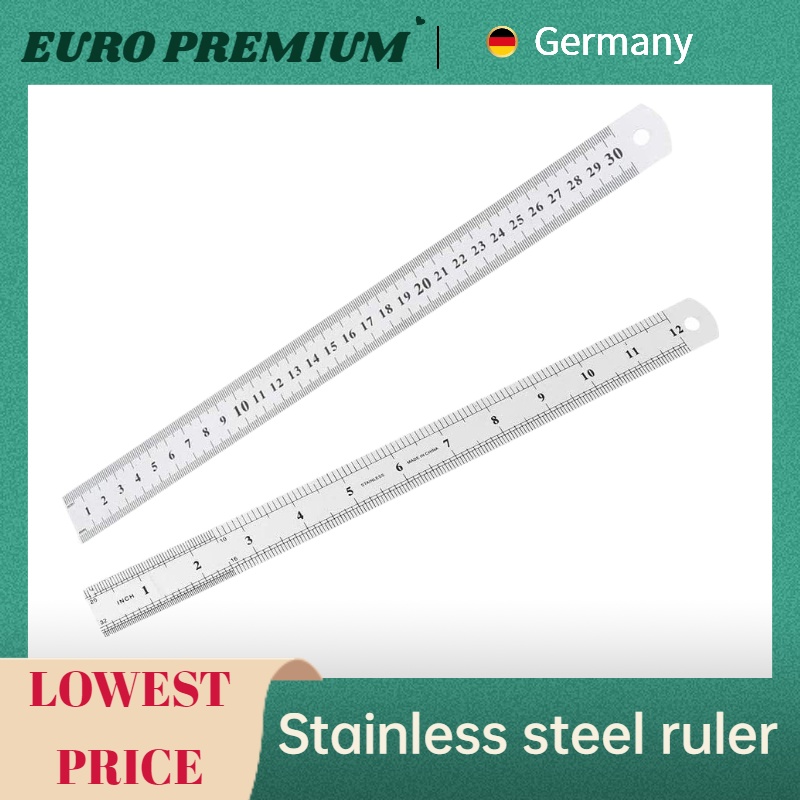 Stainless Steel Double Sided Ruler 12"/30cm or 6"/15cm (1pc)【Local ...