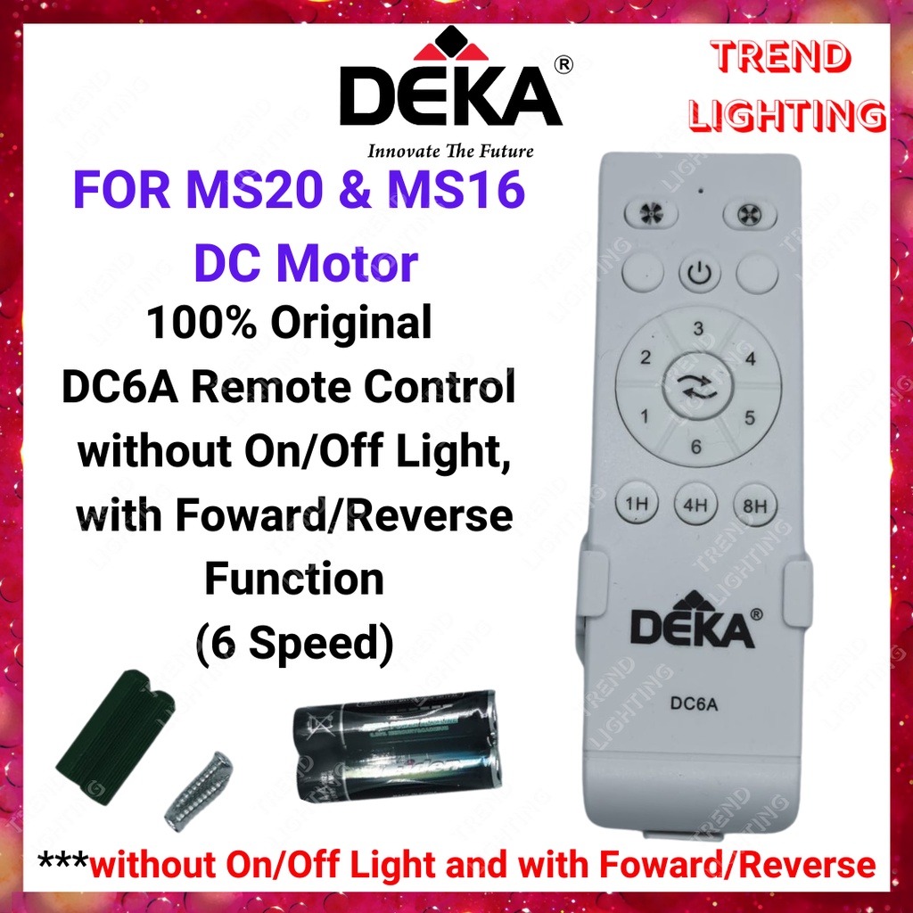 DEKA Remote Control Ceiling Fan Kipas Siling 3/4/5/6 Speeds Without or ...
