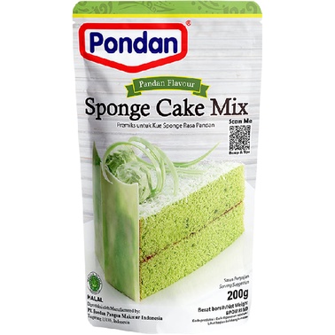 Pondan Pandan Sponge Cake Mix 200gr Pandan Flavor Sponge Cake Premix ...