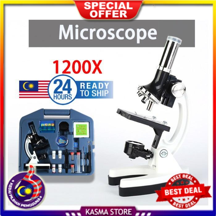 1200X Beginner Microscope Set with Accessories Kit 100X-1200X Children ...
