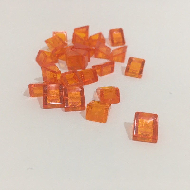 Lego Original 1x1x2/3 Transparent Orange Roof Tiles ( 1 piece ...