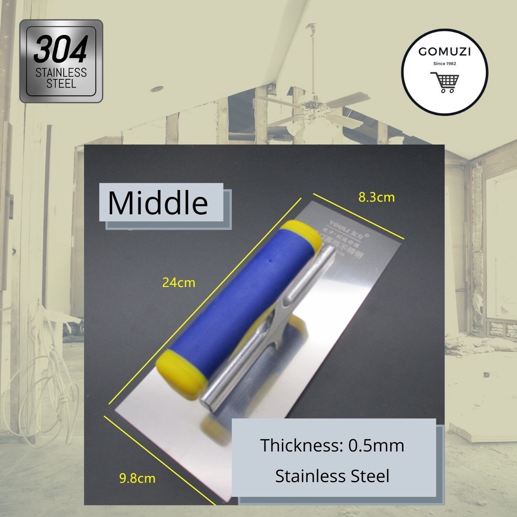 Square Plastering Cement Trowel 4" Sudu Besi Gosok plaster simen Segi ...