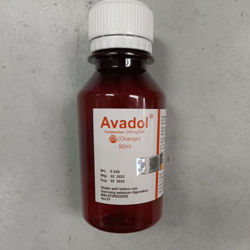avadol 90ml pcm 250mg sirap paracetamol syrup avadol strawberry kidz ...