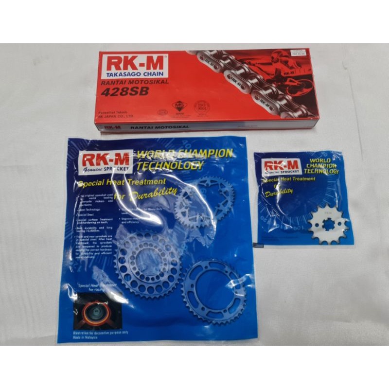 RK-M RKM (428)SPROCKET CHAIN SET Y15ZR/ Y16ZR FZ150 | Shopee Malaysia