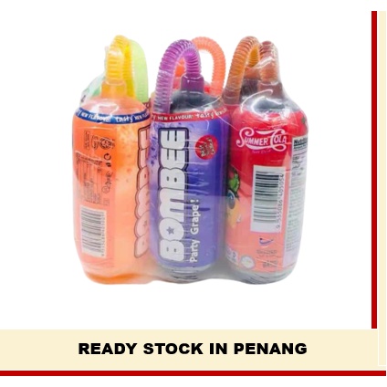 6Pcs x 180ML Bombee Drink -( Random Flavors )Cola ,Grape, Orange, Apple ...