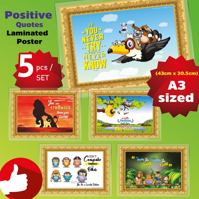 [A3 Sized] Laminate Poster Positive Quotes school classroom bedroom ...