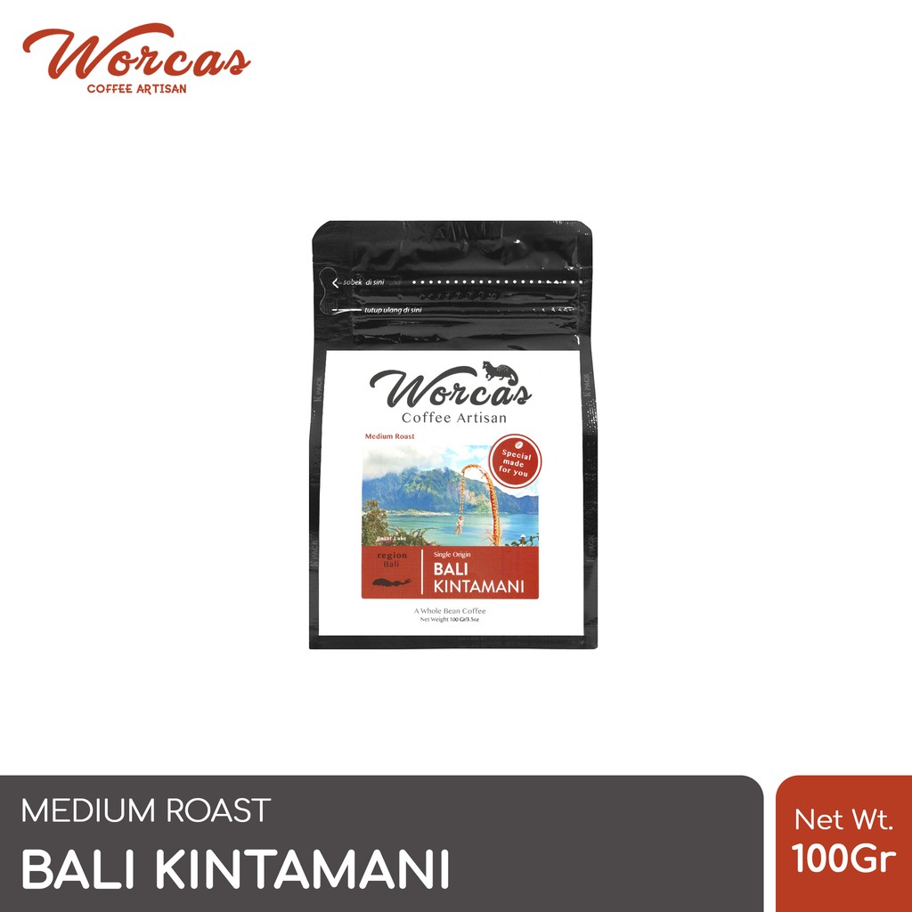 WORCAS Bali Kintamani Arabica Coffee 100 Grams - Medium Roast | Shopee ...