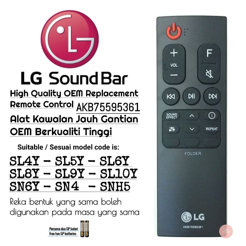 LG SoundBar Remote Control AKB75595361 ( Original or High Quality ...