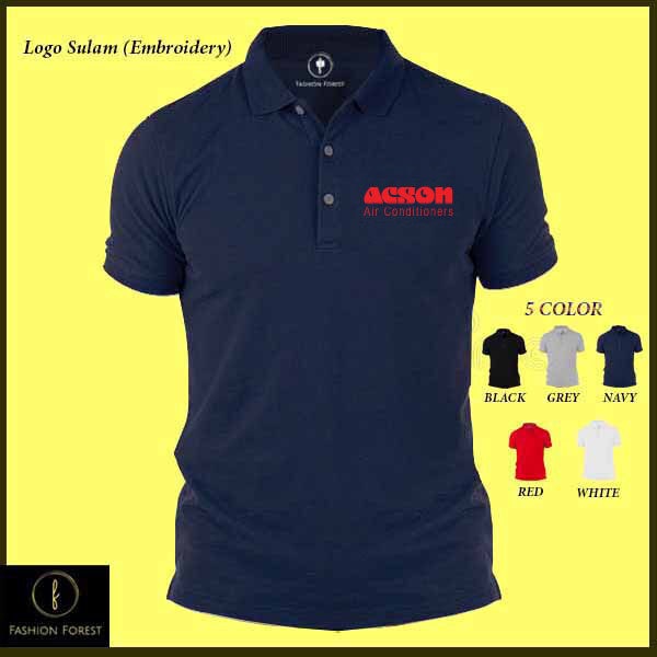 Baju Sulam Aircond Acson Cool T Shirt Shirts Cotton Polo T Shirt ...