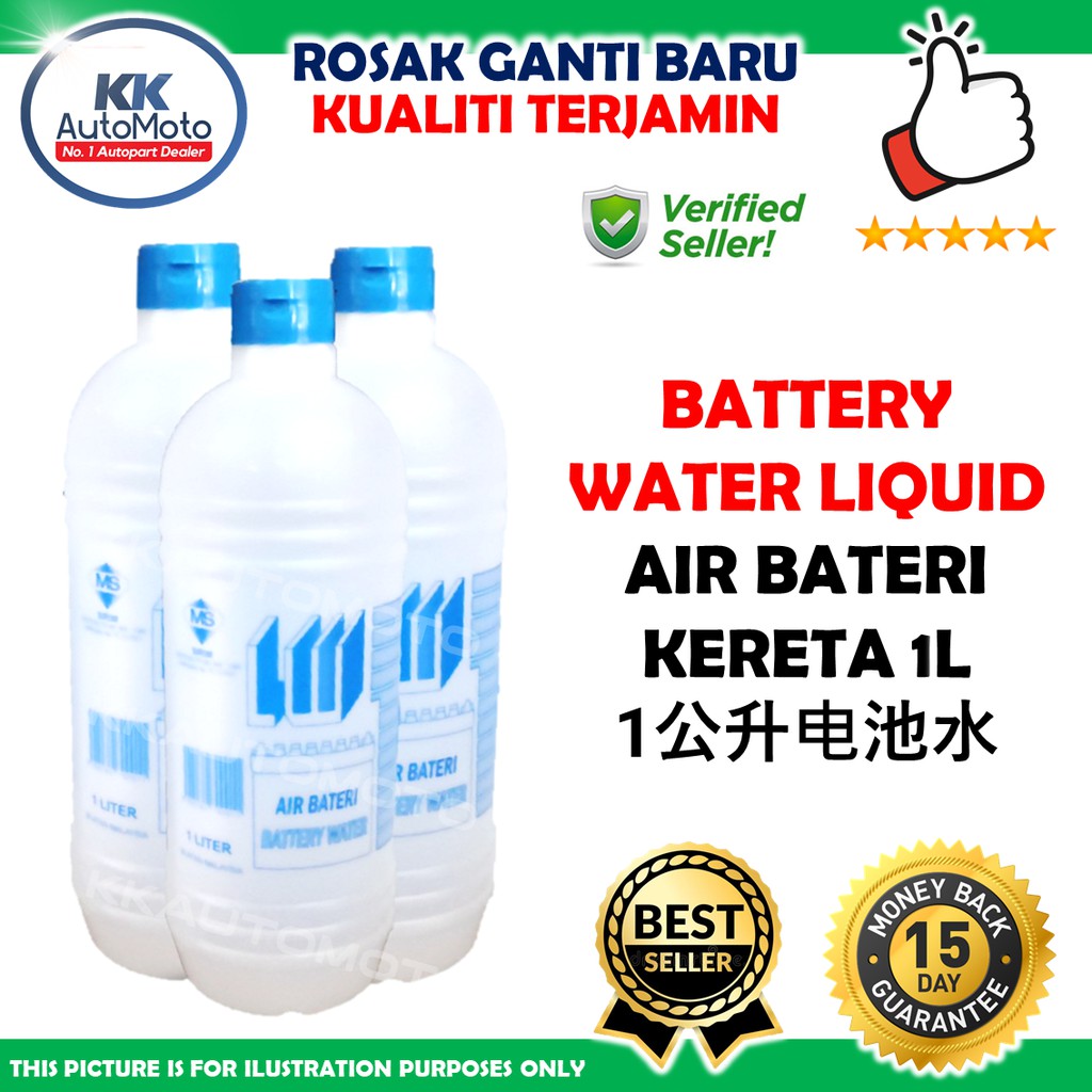 1 Botol - Battery Water Liquid Air Bateri 1L 1公升电池水 - Lead Acid ...
