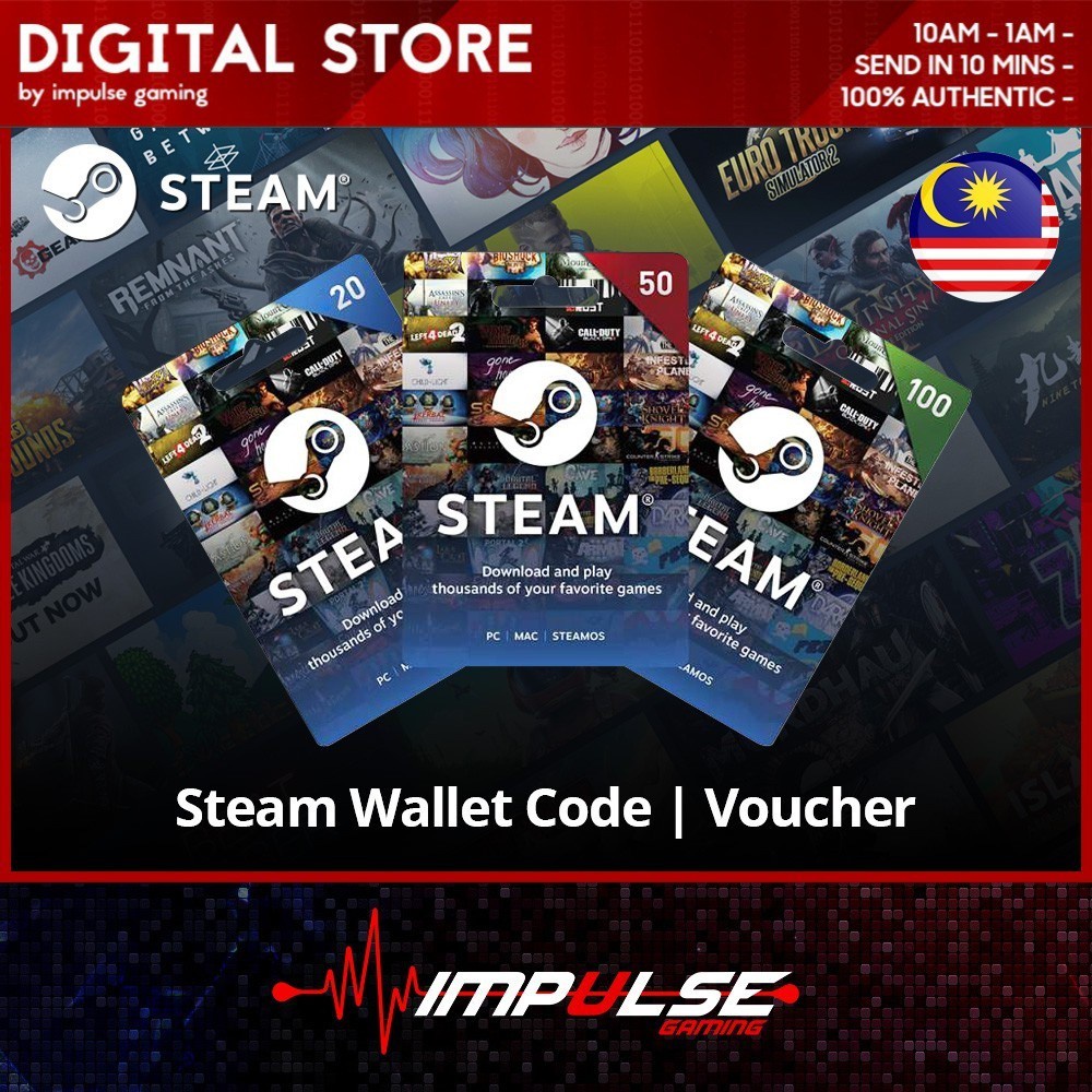 [10 MINS DELIVERY] Steam Wallet Malaysia MY MYR RM10 RM20 RM50 | Shopee Malaysia
