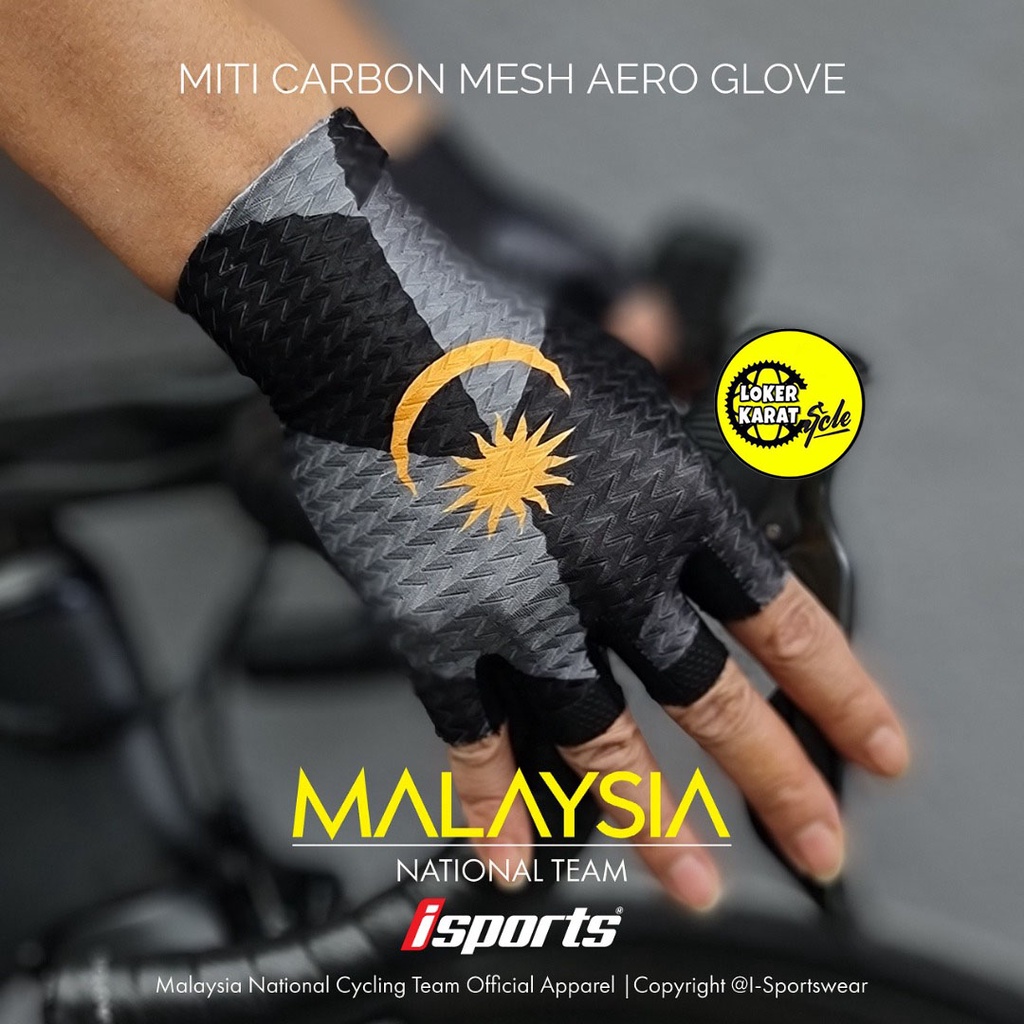 [LKC05] iSports Malaysia National Team Aero Glove Cycling Padded Glove Road bike RB TT Racing ...