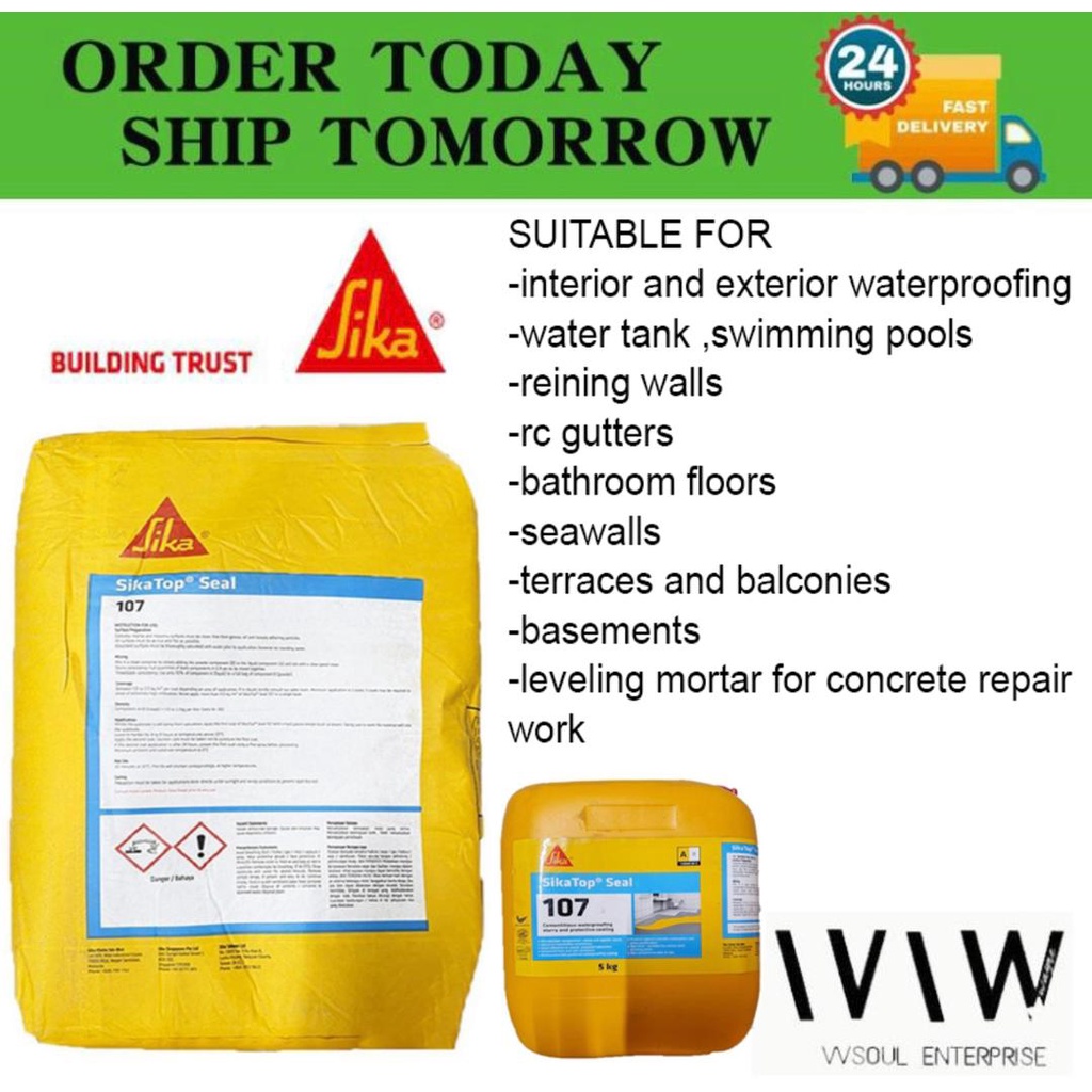 Sika Waterproof /Sikatop Seal 107 (A + B) /Cement Based Waterproofing ...