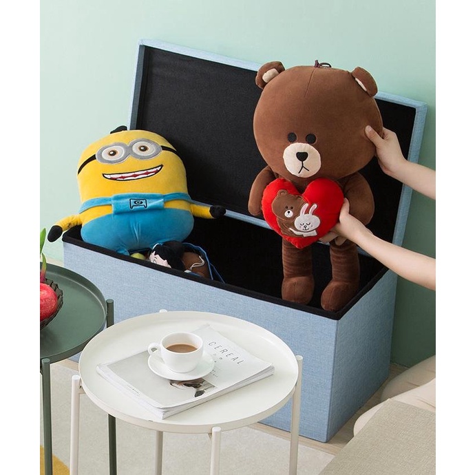 76*38*38 multi-purpose ottoman and storage box chair, foldable to save ...