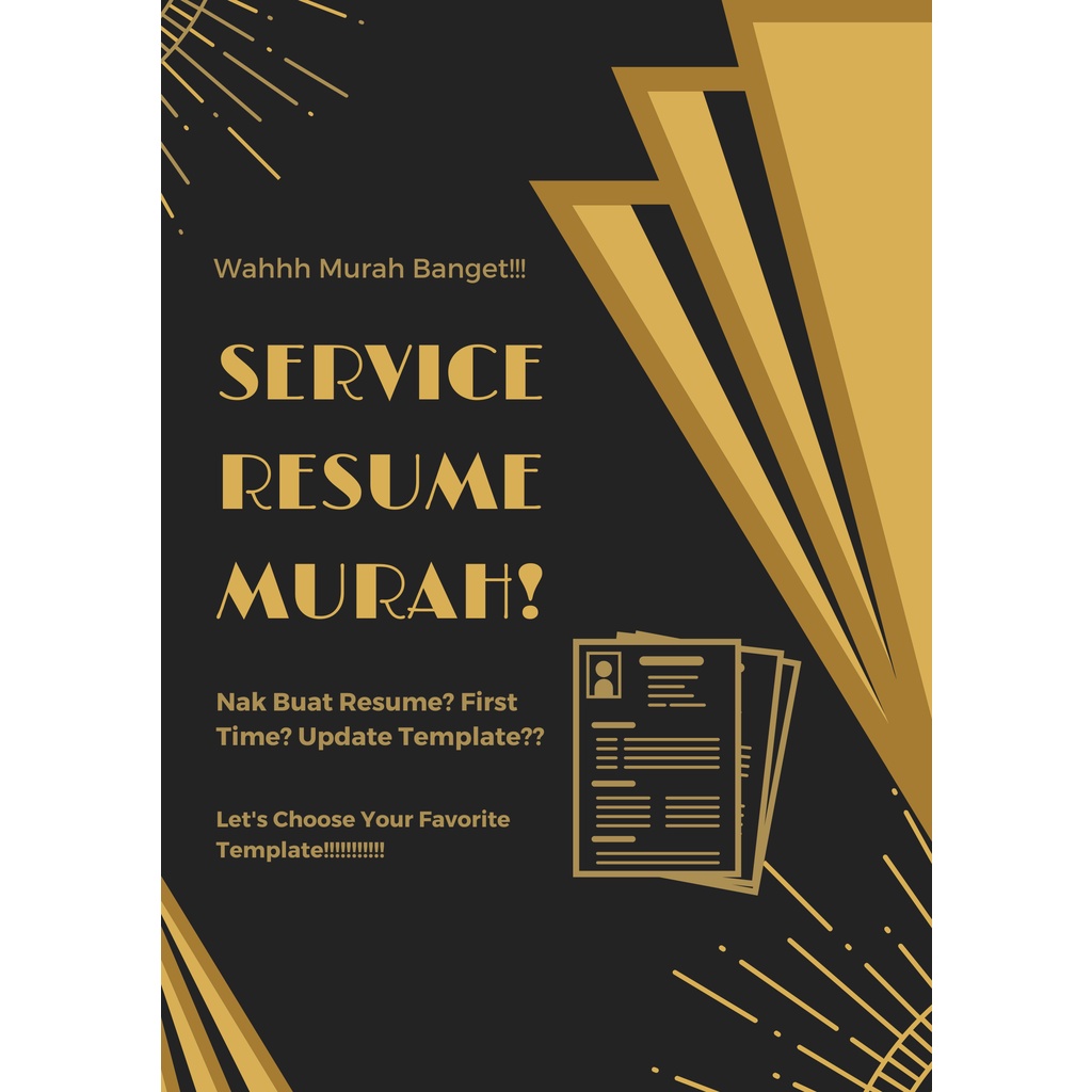 SERVICE RESUME PALING MURAH💯 (Black & White) [Free gift🔥]Rahsia Bijak ...