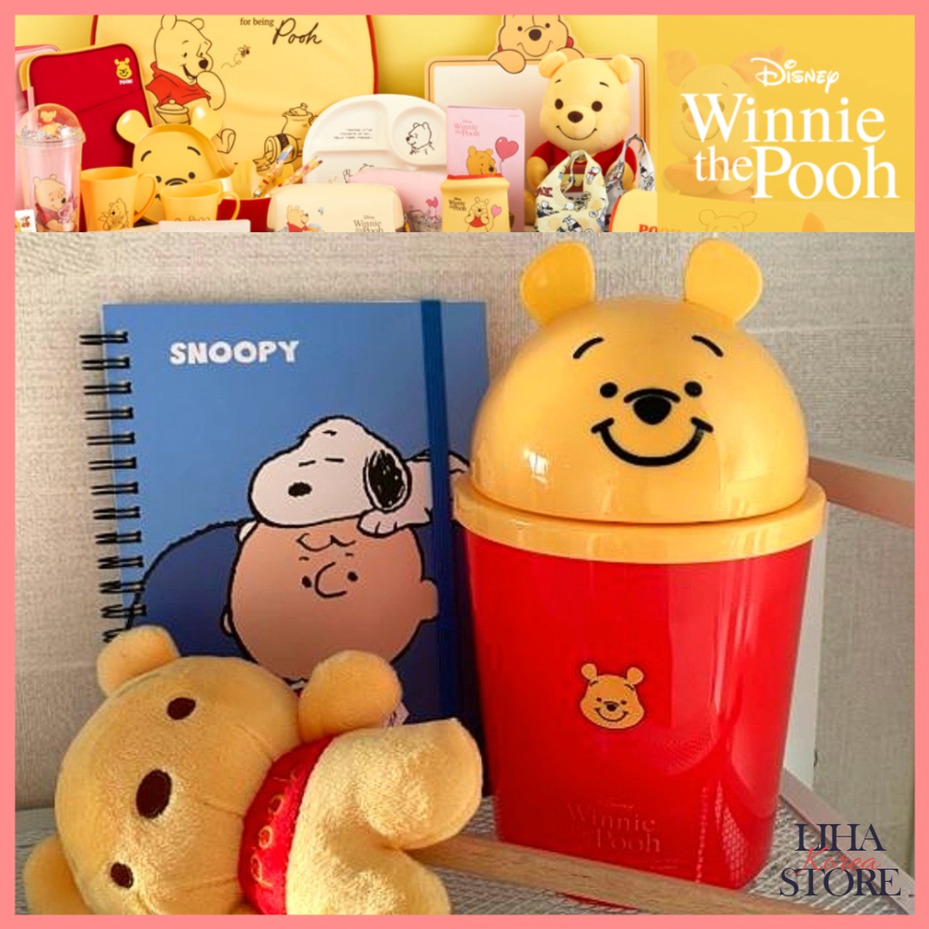 Korea Daiso Disney Winnie the Pooh Bin Trash Bin Trash Can 800ml ...
