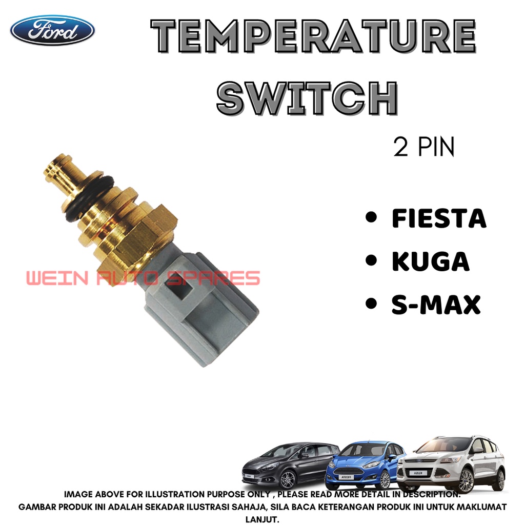 FORD GENUINE ENGINE COOLANT TEMPERATURE SWITCH/ SENSOR (2 PIN) FOR FORD ...
