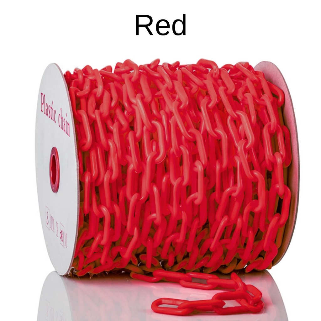 20meter ( 1 ROLL ) Plastic Chain 6mm Width for Safety Road Cone PVC ...