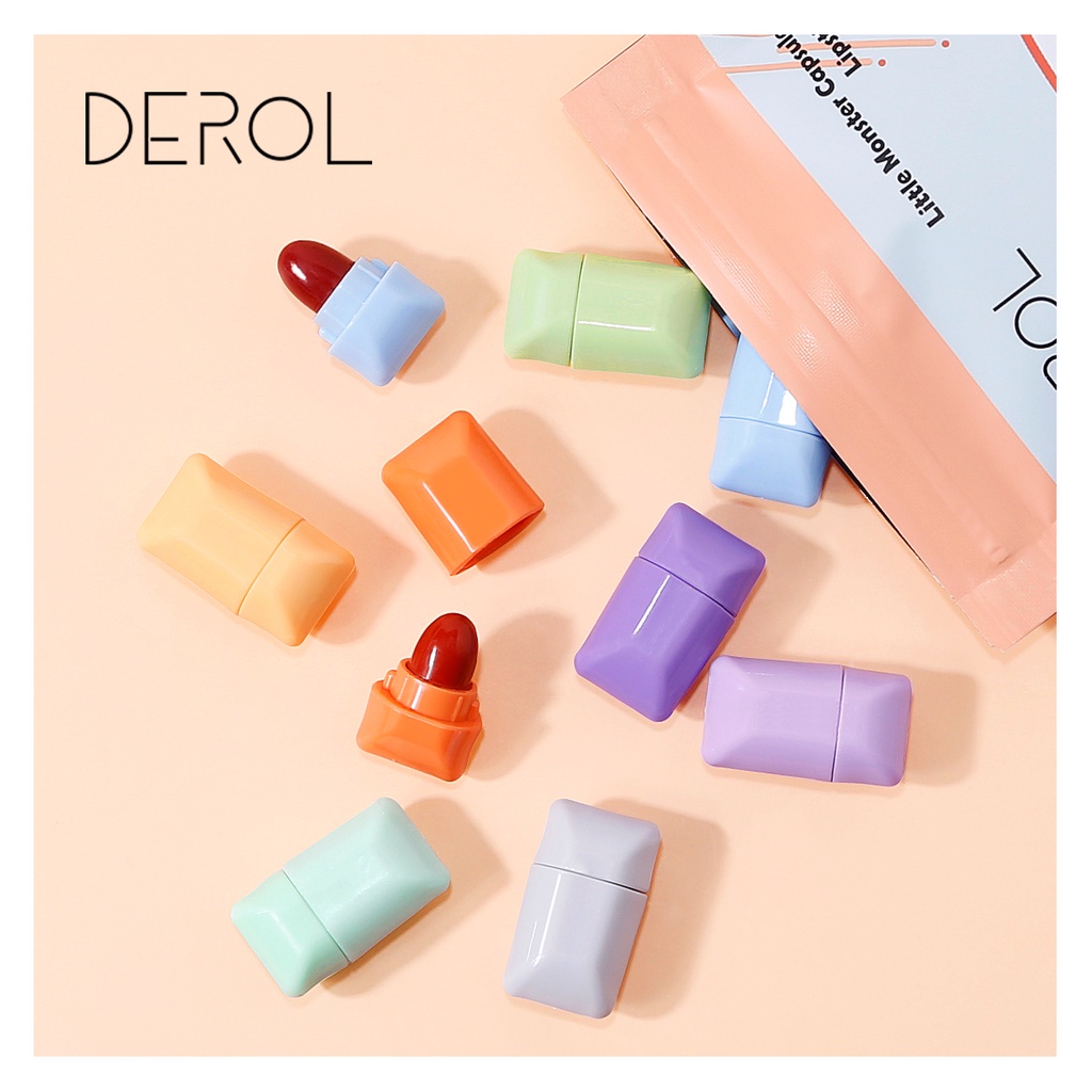 DEROL 8 Colors Little Monster Capsule Lipstick Candy Matte Lipstick ...