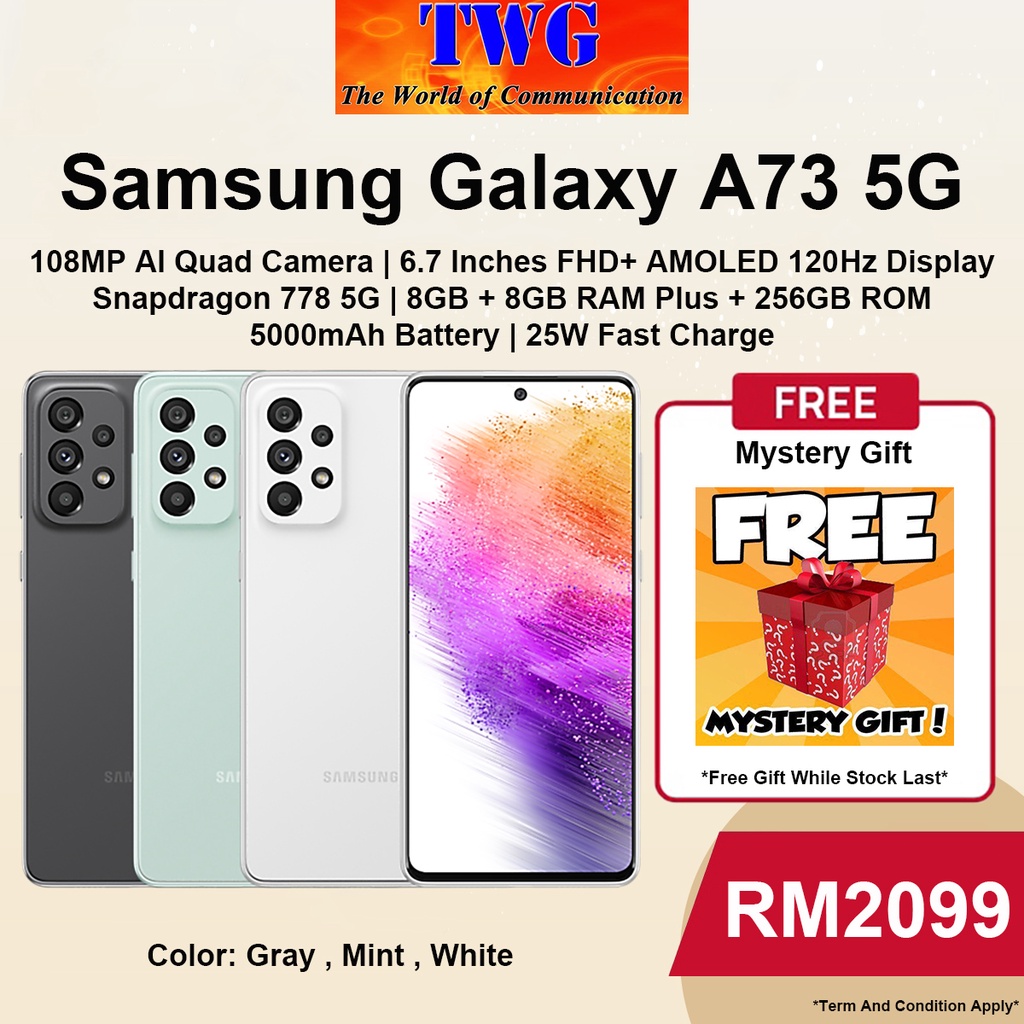 Samsung Galaxy A73 5G (A736) (Mint, Gray, White) - 8GB RAM + 256GB ROM 1 Year Warranty | Shopee ...