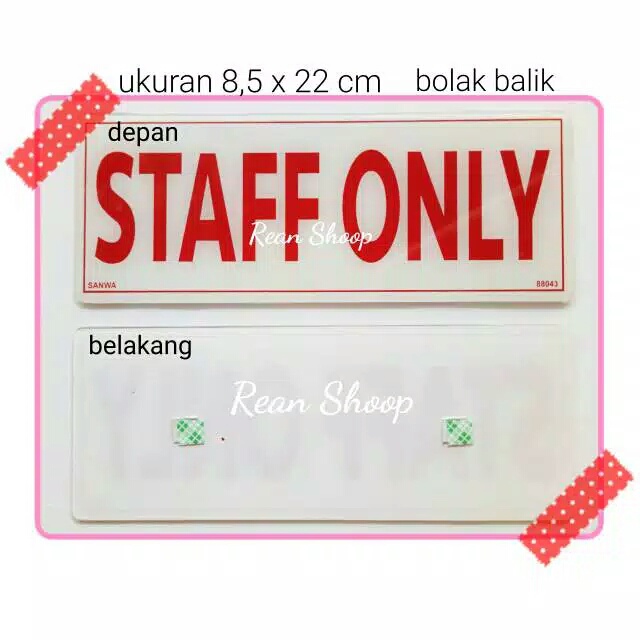 Sign board sign label acrylic acrylic STAFF Instruction board ONLY ...