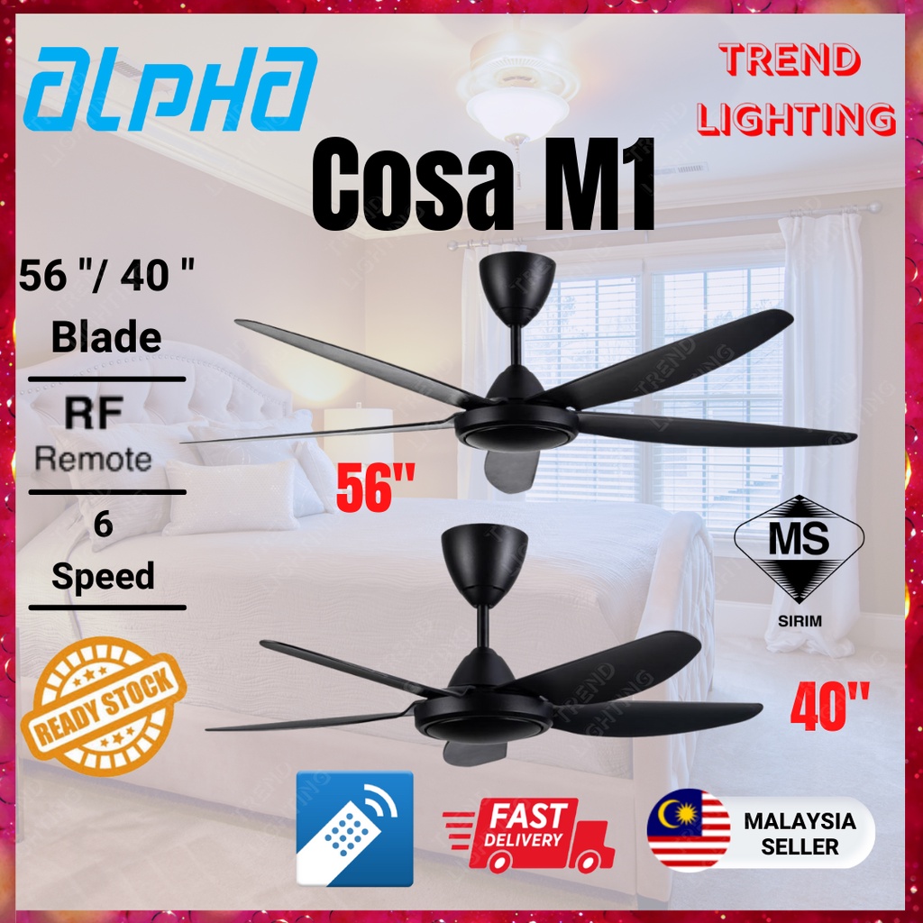 Alpha Cosa M1 Ceiling Fan (40Inch / 56Inch) 6-Speed Remote Control Cosa ...