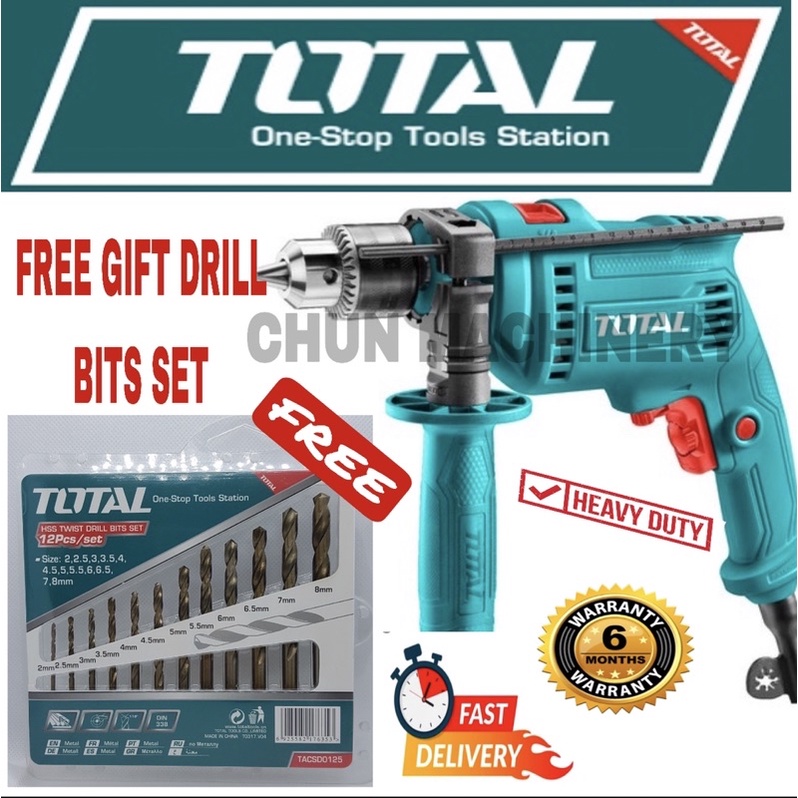 TOTAL 13mm Impact Drill 680W - TG1061356（Boleh Tebuk Simen） | Shopee ...
