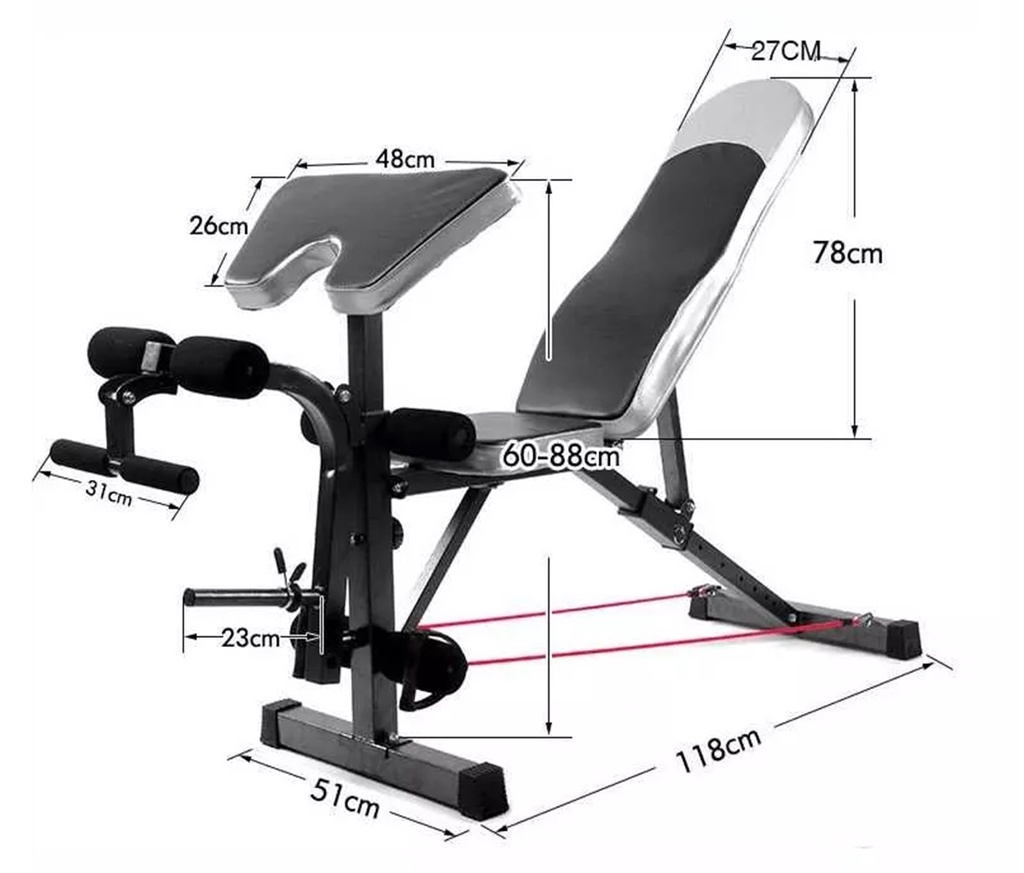 ADSports F1 Professional Multifunction Gym Fitnes Bench Chair Sit Up ...