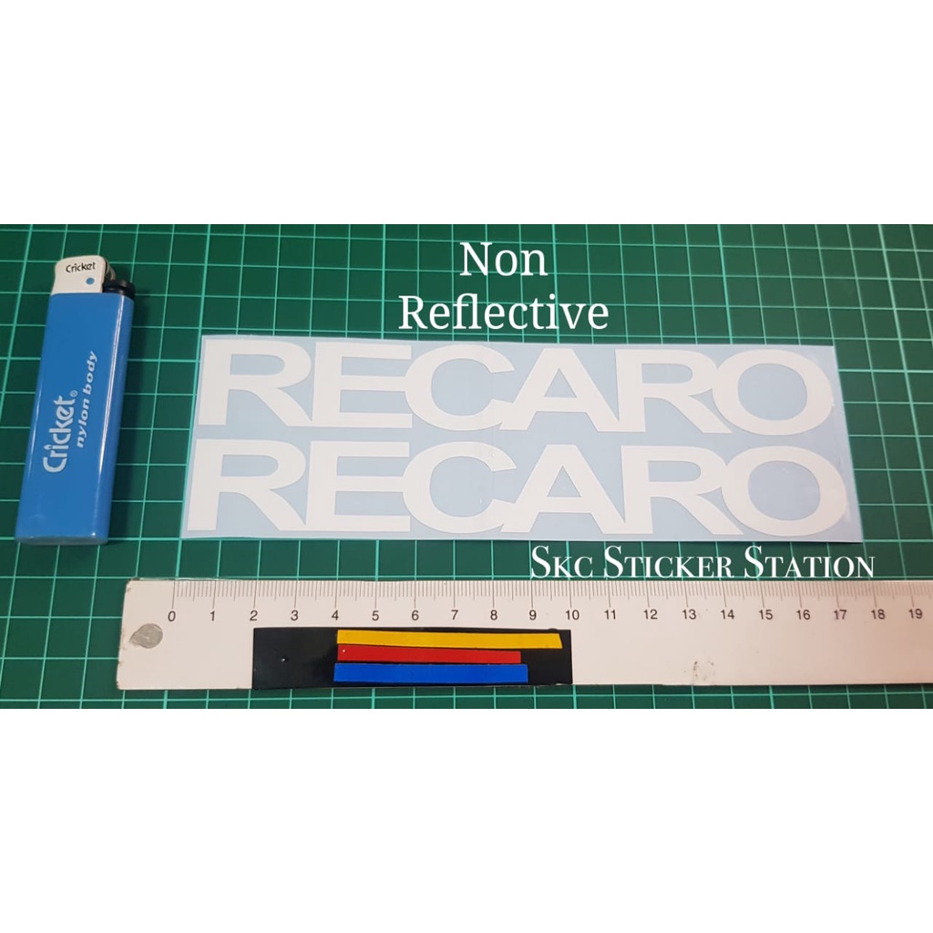 Sticker Cutting Recaro (1set = 2pcs) {White/Silver/Chrome/Black/White ...