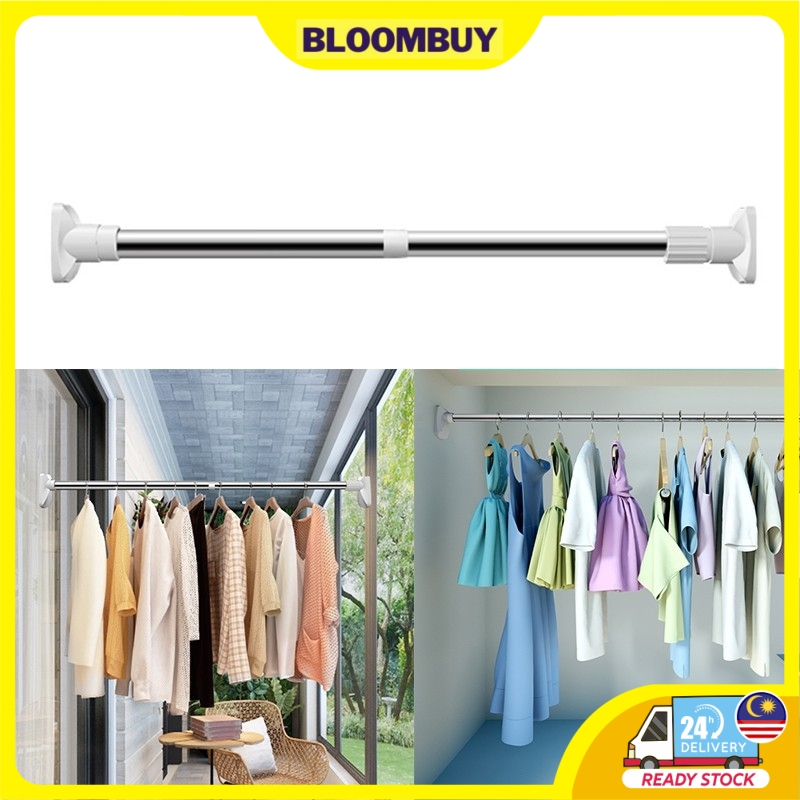[Ready Stock] Adjustable Hang Curtain Rod Free Punching Drying Laundry ...