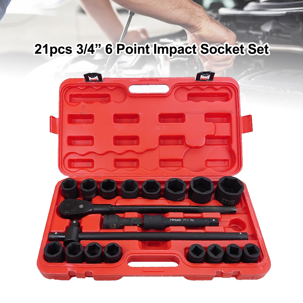 66 Happy Tool Ready Stock CR-MO 21pcs 3/4" 6 Points Impact Socket ...